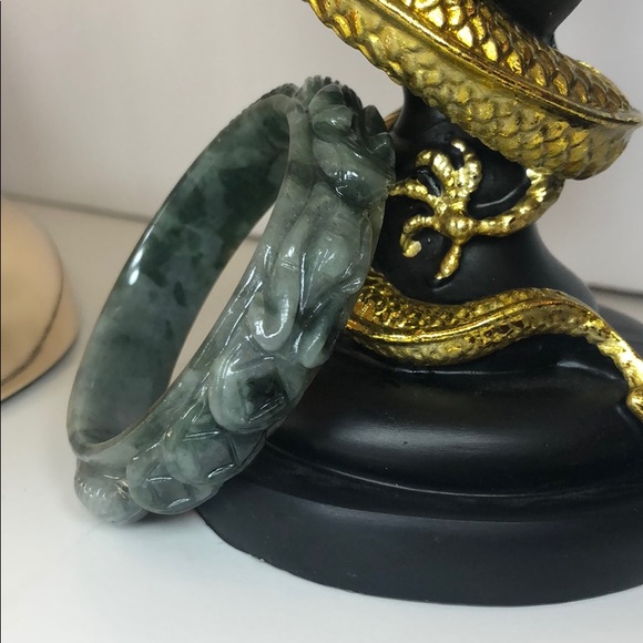 Jade | Jewelry | Jade Dragon Bangle Natural | Poshmark